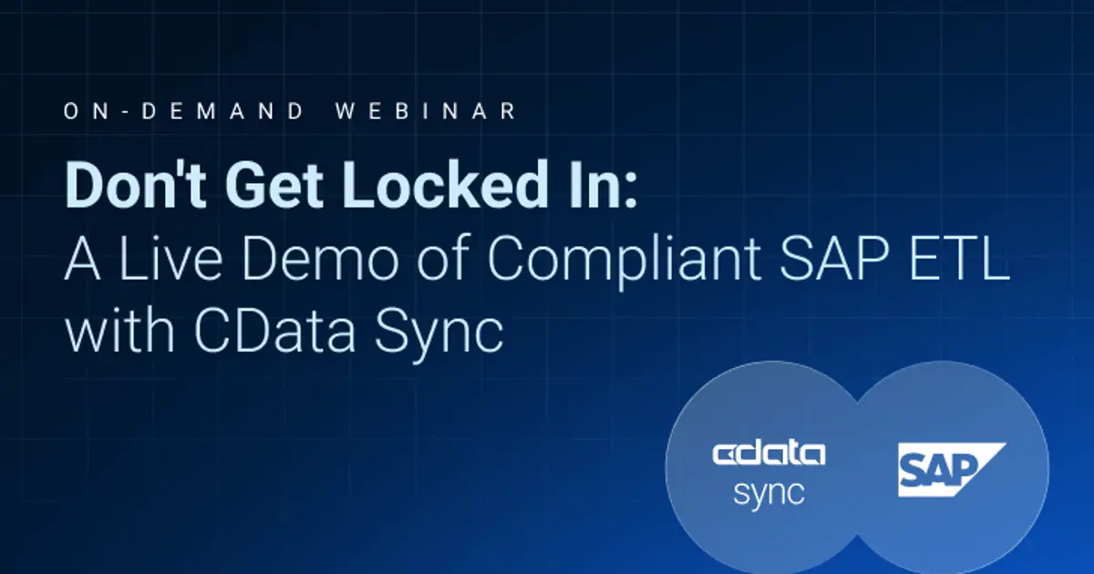 A Live Demo of Compliant SAP ETL with CData Sync