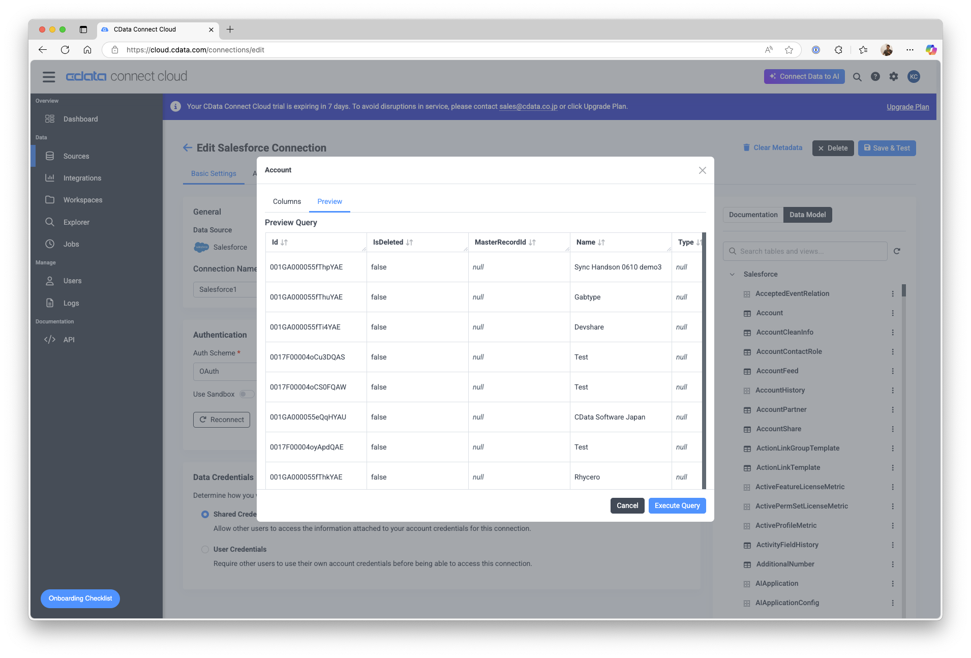 DifyからCData Connect Cloudを経由して最新のSalesforceデータにアクセスする方法