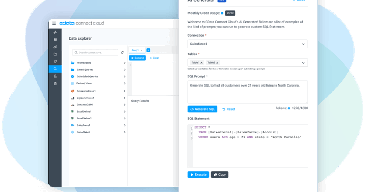 New CData Connect Cloud GPT-Powered AI Generator Transforms Natural Language into SQL Insights