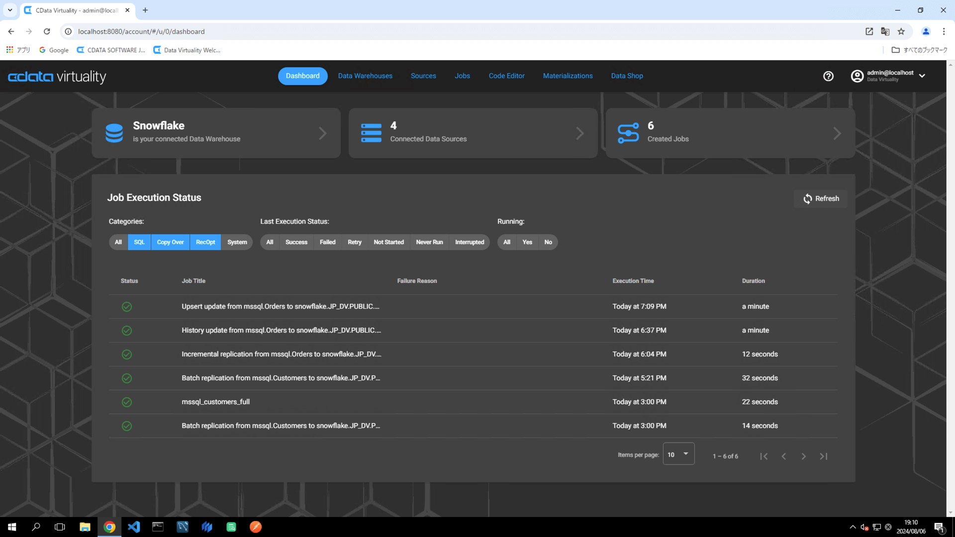 CData Virtuality - レプリケーションの作成