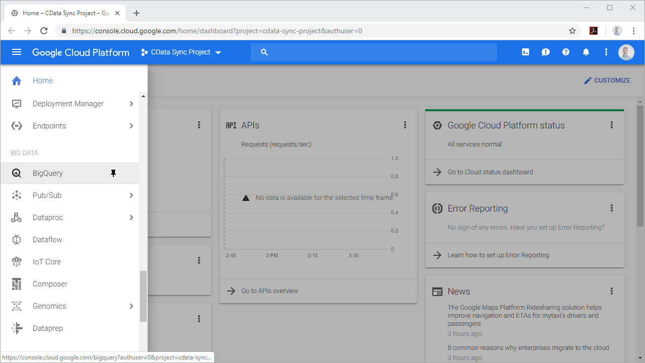 Data Warehousing with Google BigQuery and CData Sync