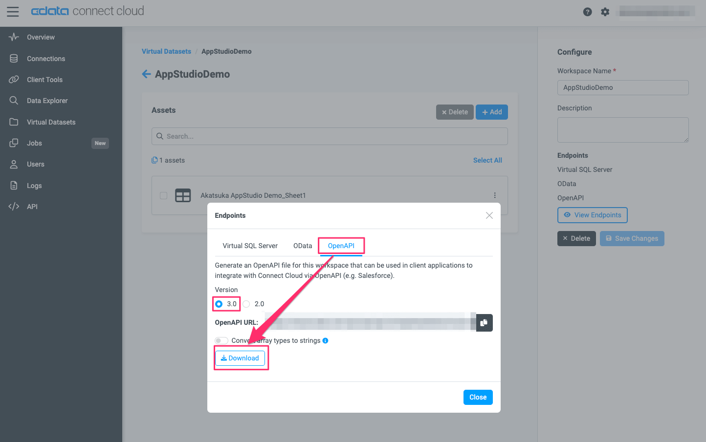 CData Connect Cloud を使ってAWS App Studio からGoogle スプレッドシートに接続