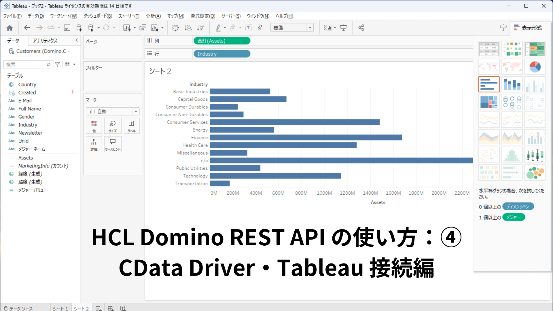 HCL Domino REST API の使い方：④ CData Driver・Tableau 接続編
