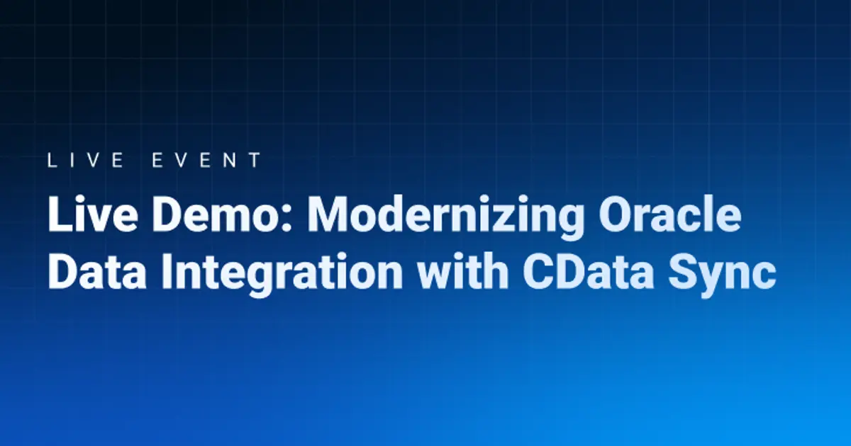 Modernizing Oracle Data Integration with CData Sync